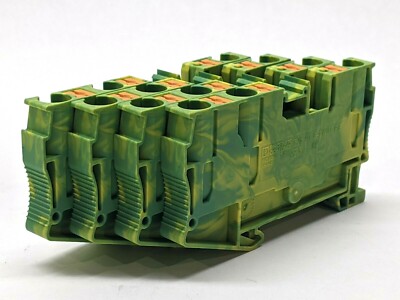Phoenix Contact Typ PT 6-TWIN-PE Terminal Block Green Yellow LOT OF 4 ...