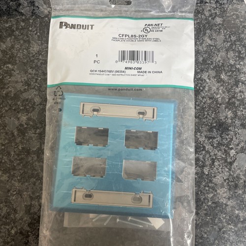 PANDUIT | CFPL8S-2GY Faceplate, 8 Port, Vertical, Double Gang ...
