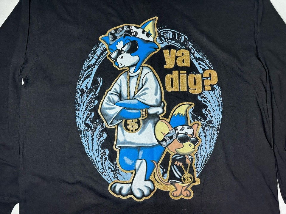 Deluxe By LG Mens 3XL Black Tom & Jerry Graphic Shirt Long Sleeve ...