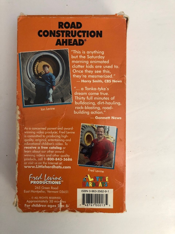 Fred Levine's Road Construction Ahead VHS 1991 TESTED RARE VINTAGE SHIP ...