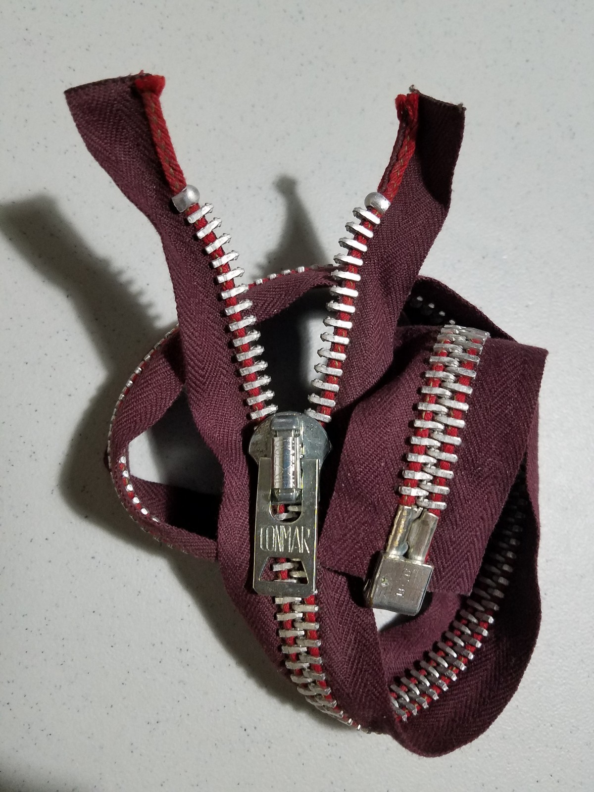 USA/Vtg.1954-65/"CONMAR"ZIPPER#10 SEPARATING/ALUMINUM Metal21"/PLUM ...