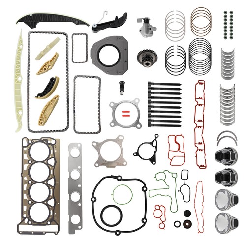 Engine Rebuild Overhaul Kit & Timing Chain Kit for Audi 1.8T CDAA CDAB ...