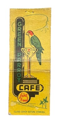 Green Parrot Cafe Des Moines Iowa Vintage Matchbook Cover | eBay