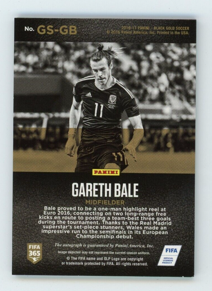 2016 Panini Black Gold Gareth Bale Auto /35 Gilded Signatures Autograph ...