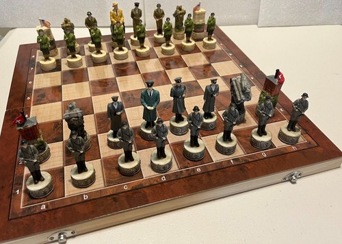 USA VS GERMANY WW2 CHESS SET WITH WOODEN BOARD | eBay