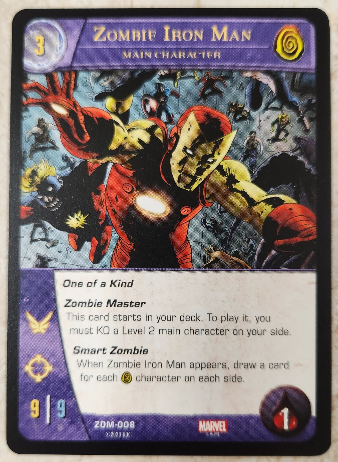 ZOM-008 ZOMBIE IRON MAN Upper Deck Marvel VS System MARVEL ZOMBIES | eBay