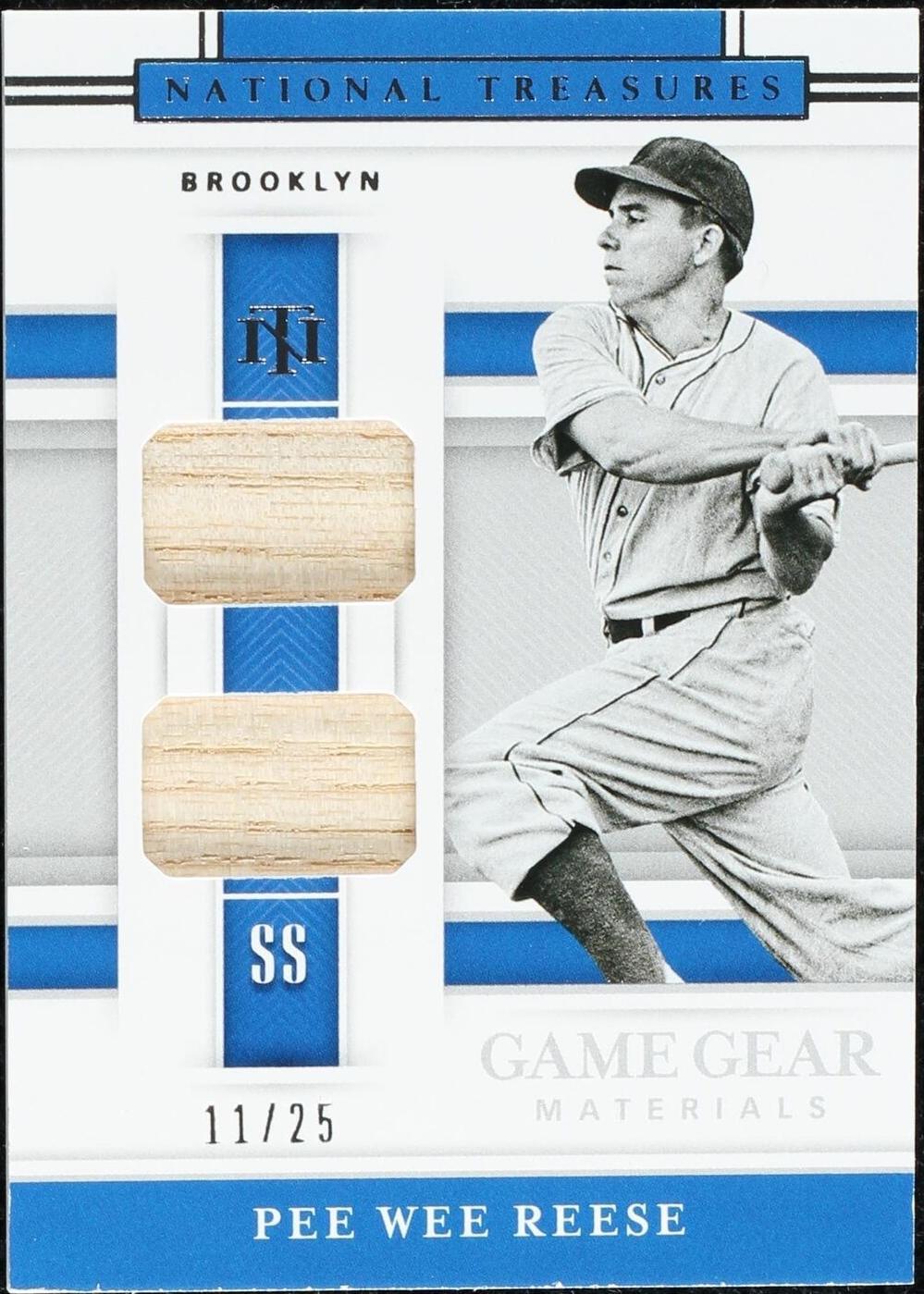 2020 Panini National Treasures - Game Gear Dual Materials Pee Wee Reese ...