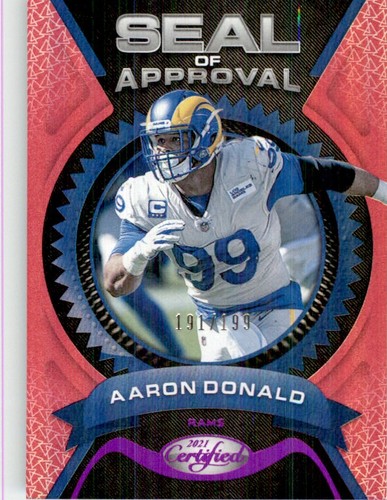2021 Panini NFL Certified Seal of Approval Pink Aaron Donald 191/199 # ...