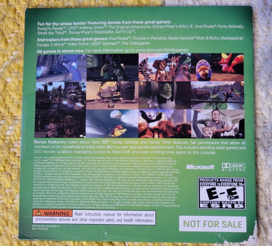 Microsoft Xbox 360 Family Games Demo Disc - New Sealed Unopened - Rare ...