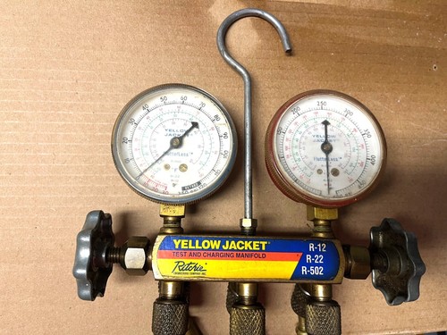 Ritchie Yellow Jacket Manifold Gauges R12 R22 R502 with Hoses | eBay