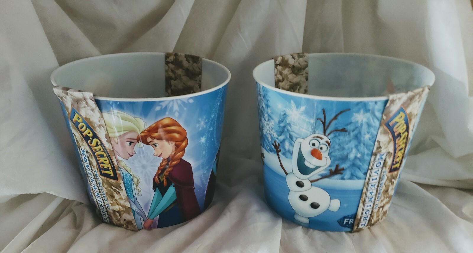 DISNEY FROZEN Pop Secret plastic POPCORN Buckets, Pick 1: Elsa/Anna or ...
