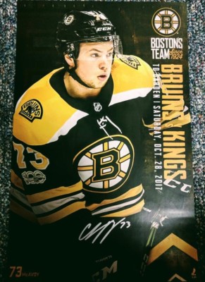 CHARLIE MCAVOY Boston Bruins Signed autographed game day roster poster ...
