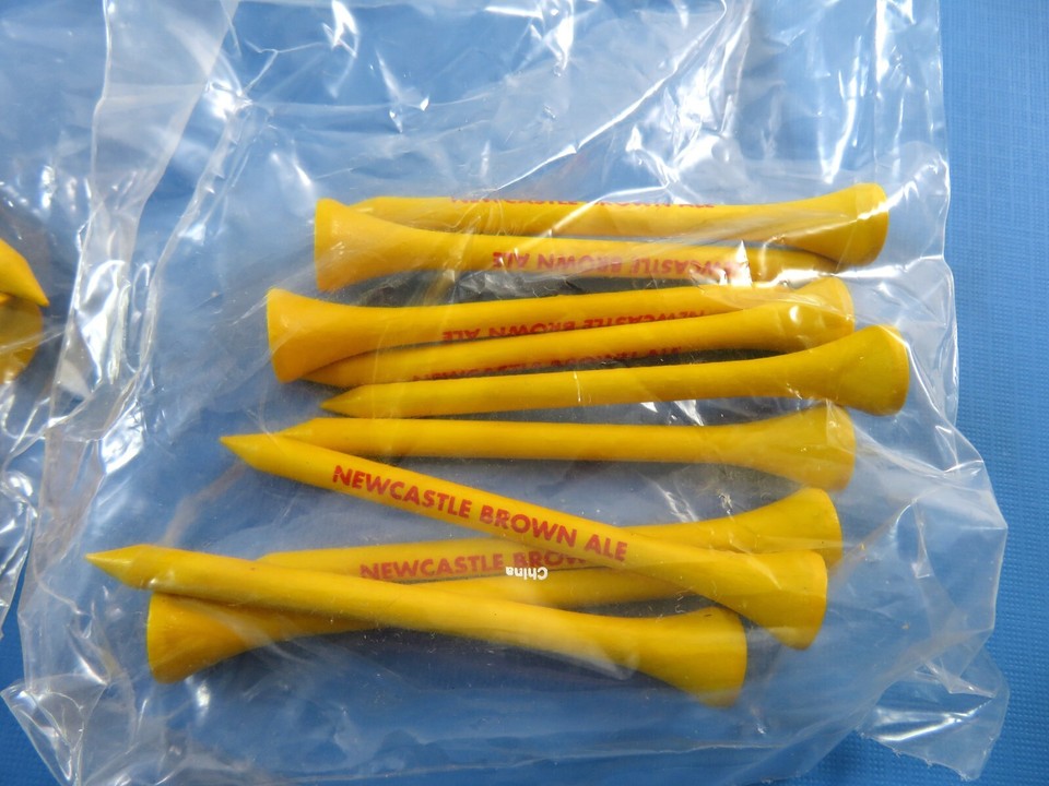 Newcastle Brown Ale Golf Tees Long Wood Advertising Collectible 2 Packs ...