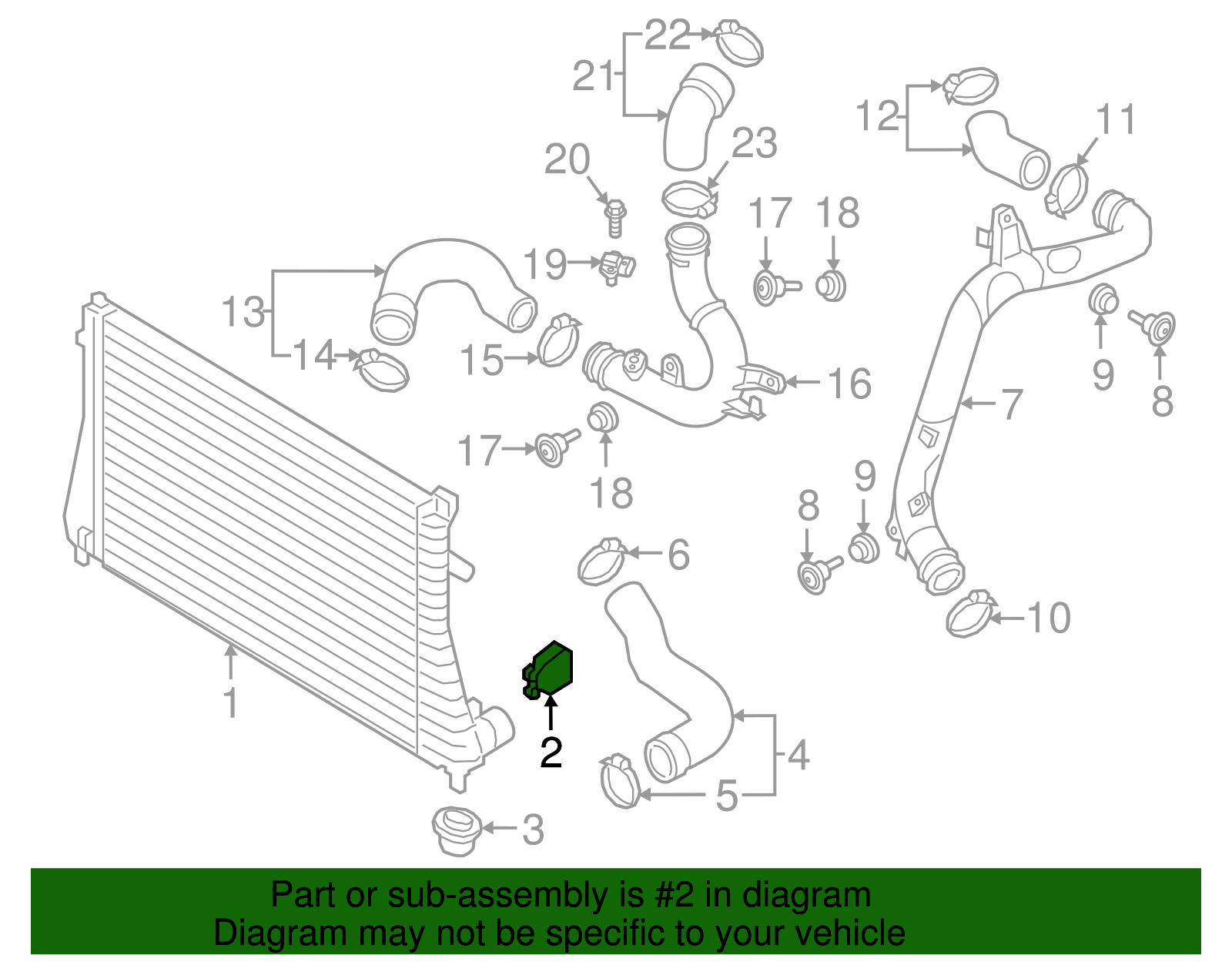 Genuine OEM Turbocharger Intercooler Bracket for Volkswagen 5Q0121367G ...