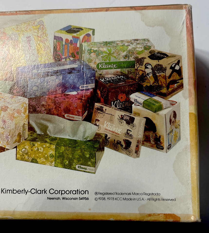 Vintage 80s Kleenex Facial Tissues Farm Fall 100 2-Ply Box Movie TV Set ...