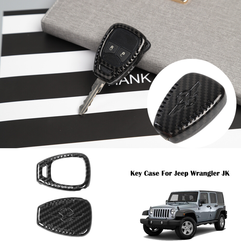 For Jeep Wrangler JK Key Fob Cover Skin Case Shell Protection Key ...