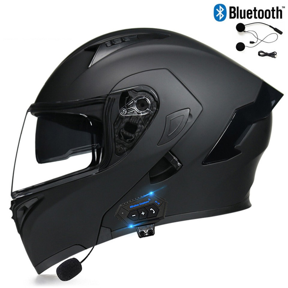 Men Motorcycle Helmet Intercom Bluetooth Headset Wireless Interphone ...