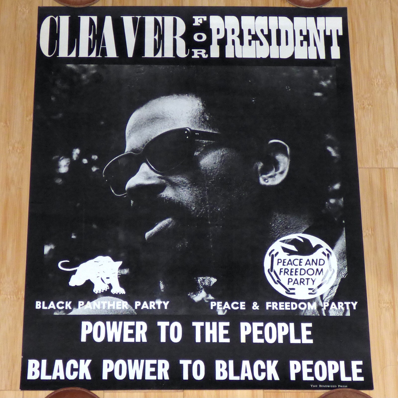 ELDRIDGE CLEAVER FOR PRESIDENT 1968 CAMPAIGN POSTER BLACK PANTHER PARTY ...