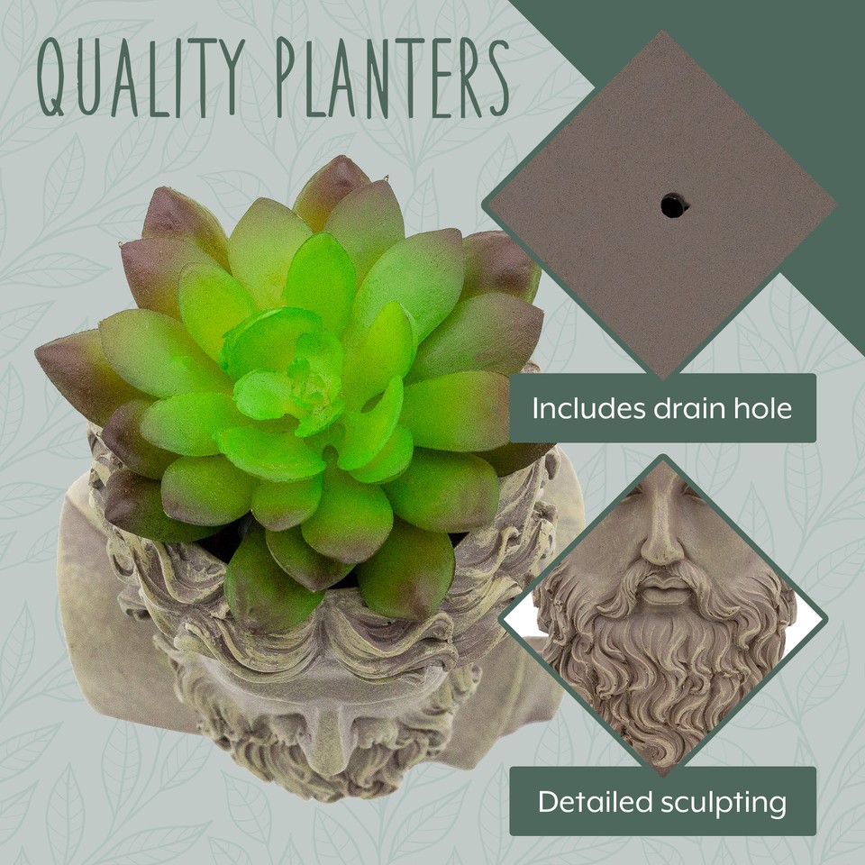Zeus the Greek God Planter Pot, Garden Decor Statue Head Planter | eBay