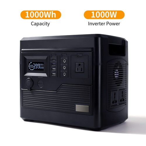 Portable Power Station 1000Wh Solar Generator -110V AC Camping Home ...