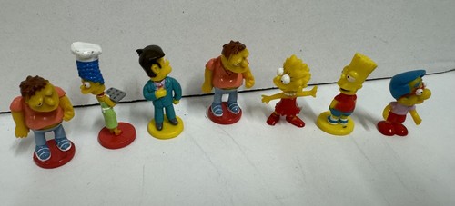 Lot 7 The Simpsons Mini Bobble Head Figures Bart/Barney/Lisa/Principal ...