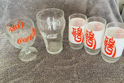 Vintage ENJOY COCA-COLA Trinkglas Soda Tasse klar Cola und Diät-Cola (5 ...
