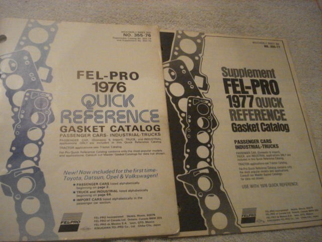 1976 Fel-Pro Gasket Catalog w/1977 Supplement Passenger Car, Truck ...