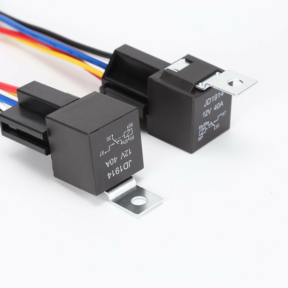 10 Pcs 12V Car SPDT Automotive Relay DC 5 Pin 5 Wires with Harness ...