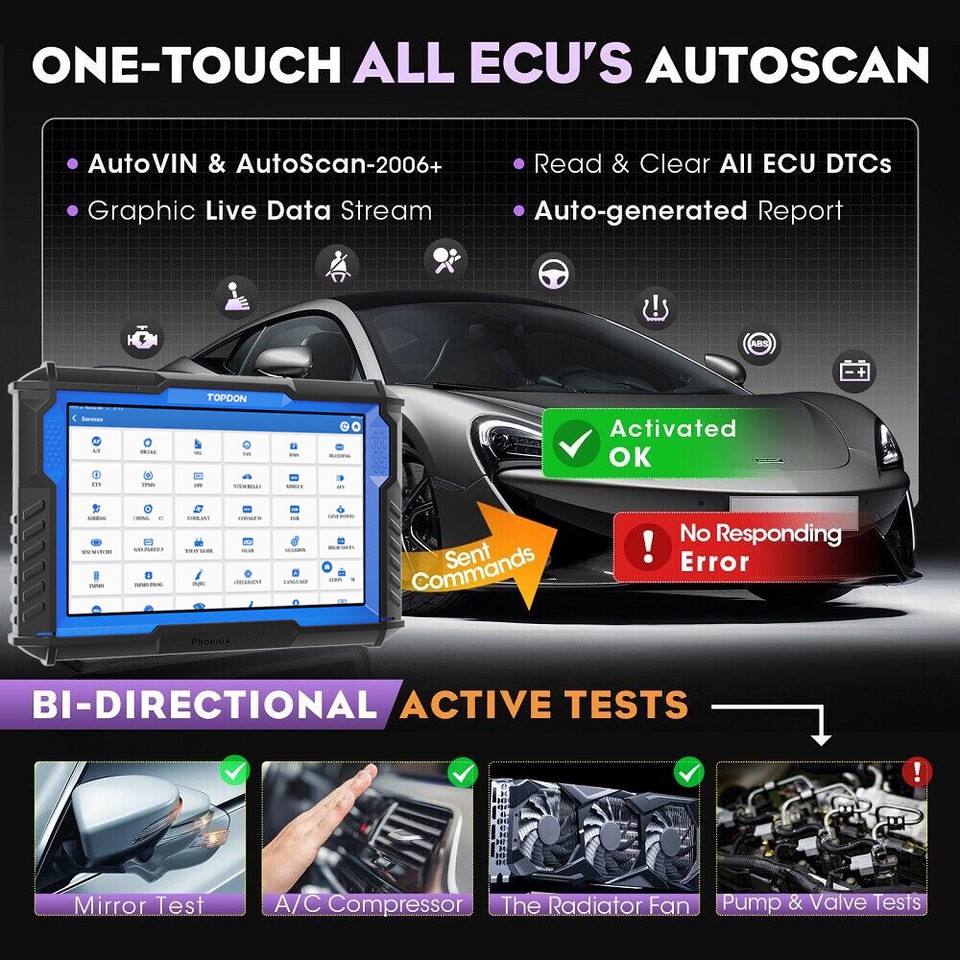 TOPDON Phoenix XLink Car Advanced Diagnostic Scanner Tool Reprogramming ...