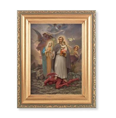 St Joseph Terror of Demons Italian Print Gold-Leaf Antique Framed ...