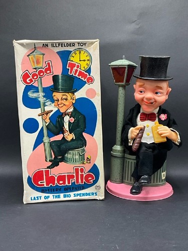 GOOD TIME CHARLIE VINTAGE TIN TOY BATT OPP 1950'S WITH ORIG BOX ...