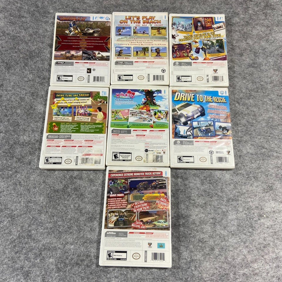 Lot Of 7 Nintendo Wii Raymon, Hello Kitty, Racing FlingSmash Video ...