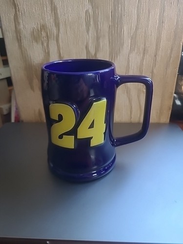 NASCAR Jeff Gordon Coffee Cup Cobalt Blue Mug 3-D Ceramic Yellow #24 ...