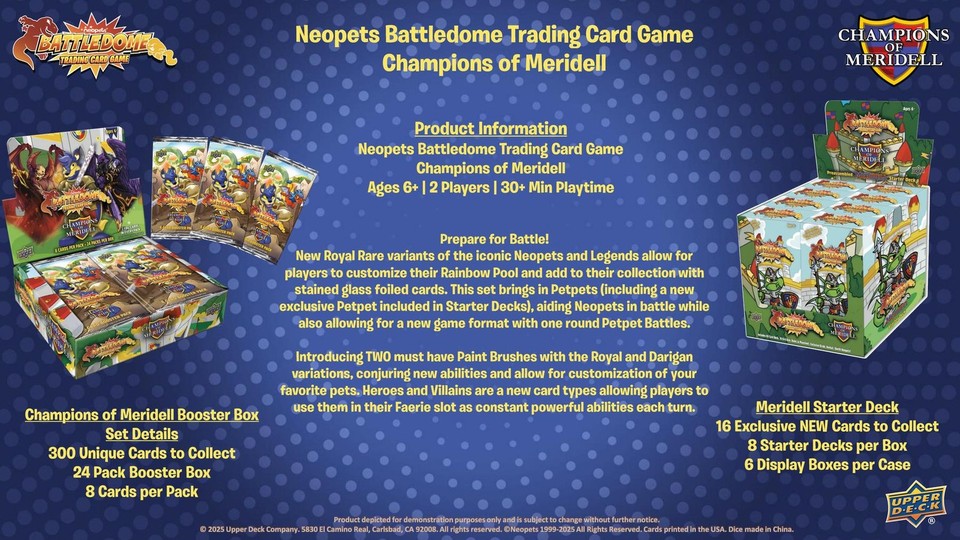 NEOPETS BATTLEDOME TCG: CHAMPIONS OF MERIDELL BOOSTER BOX 6/18/25 | eBay