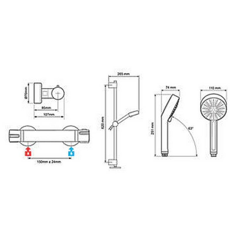 MIRA ATOM EV REAR-FED EXPOSED CHROME THERMOSTATIC MIXER SHOWER 1.1836. ...