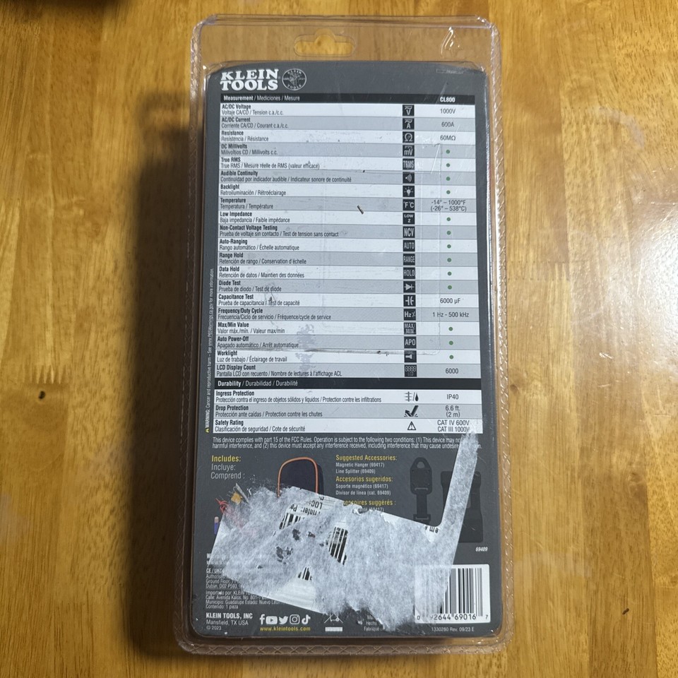 Klein Tools CL800 AC/DC True RMS Auto-Ranging Digital Clamp Meter ...