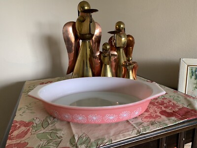 JAJ Pyrex Oval Dish Pink Daisy Gaiety Open Vintage | eBay UK