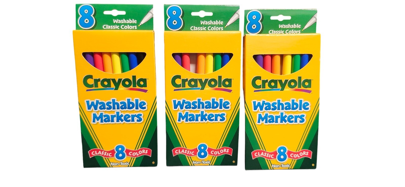 Lot of 3 Vintage Crayola Washable Markers Fine Classic Colors 8 Count ...
