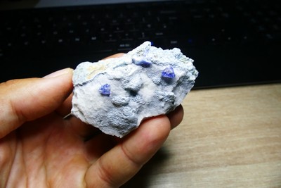 Benitoite Crystals on Matrix Benitoite Mineral Specimen *Rare Mineral ...