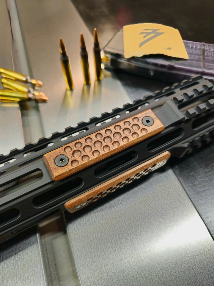 Wood M-lok & Keymod Rail Cover, DIMPLE Texture - WALNUT, Made In USA *1 ...
