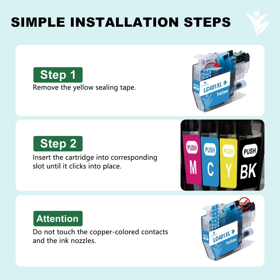 4PK LC401 LC-401 Ink Cartridges for Brother MFC-J1010DW MFC-J1012DW MFC ...