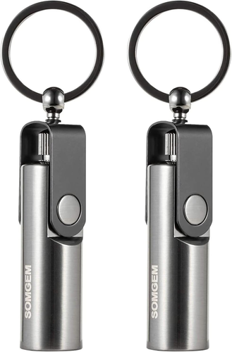 Permanent Match Keychain 2 Pack, Kerosene Refillable, Waterproof Flint ...