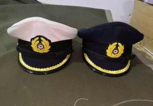 WWII WW2 Style German U-BOAT Kriegsmarine Captain Visor Hat Cap SET OF ...