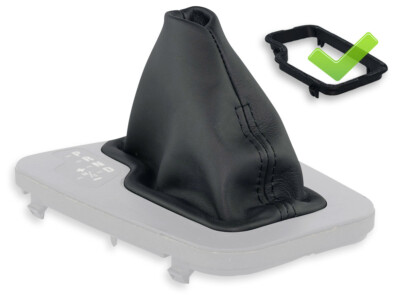 FOR BMW E46 automatic GEAR SHIFT BOOT GAITER LEATHER STITCH BLACK ...