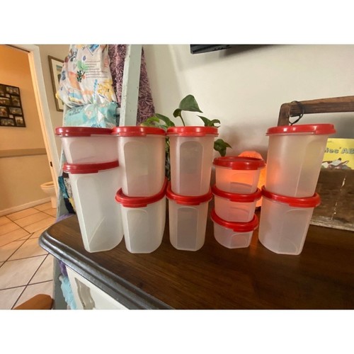 Vintage Tupperware Red Modular Mate 11 piece set | eBay