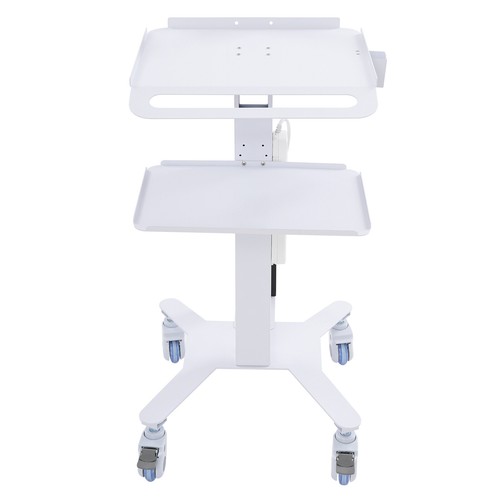 Mobile PC Cart Rolling Computer Workstation Adjustable Hospital Beauty ...