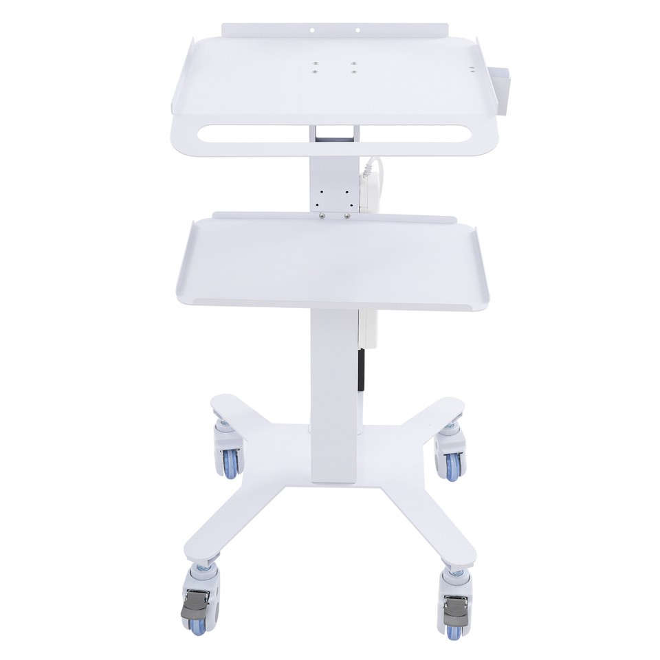 Mobile PC Cart Rolling Computer Workstation Adjustable Hospital Beauty ...