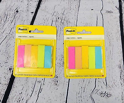 2 PK Post-it Page Markers, Assorted Colors, 1/2 in x 2 in, 50 Sheets | eBay