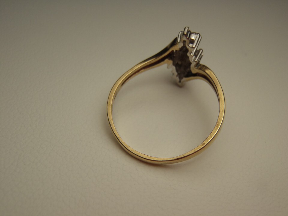 Estate Women's 10k Yellow Gold Diamond Waterfall Ring 1/4 Ct Tw Size 7 ...