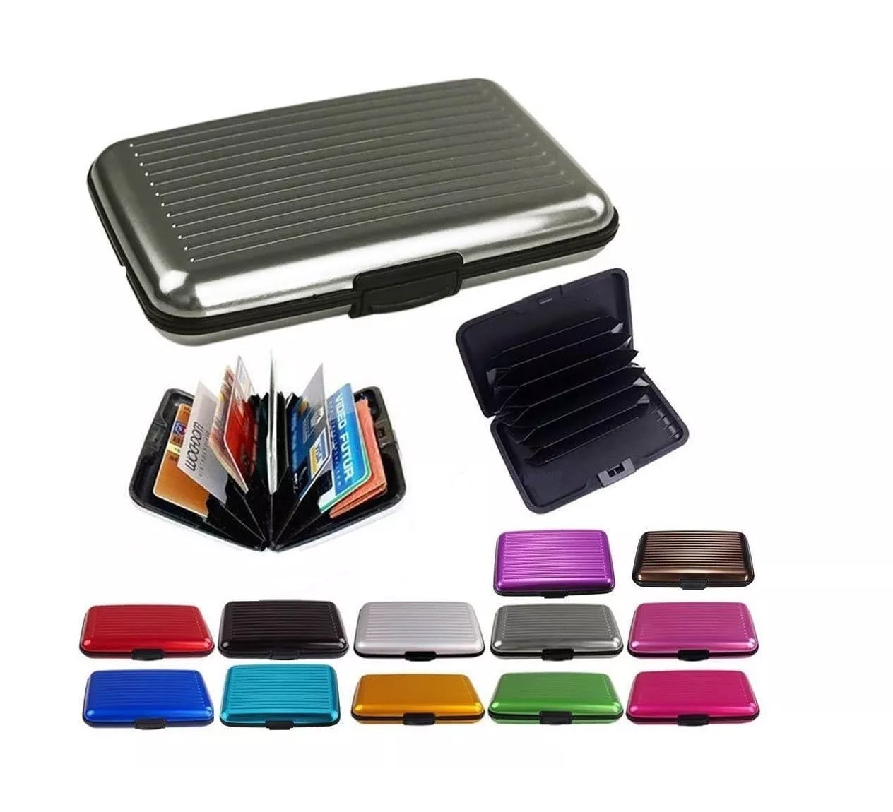 RFID CREDIT CARD HOLDER Scan Protected Aluminium Hard Case Security ...